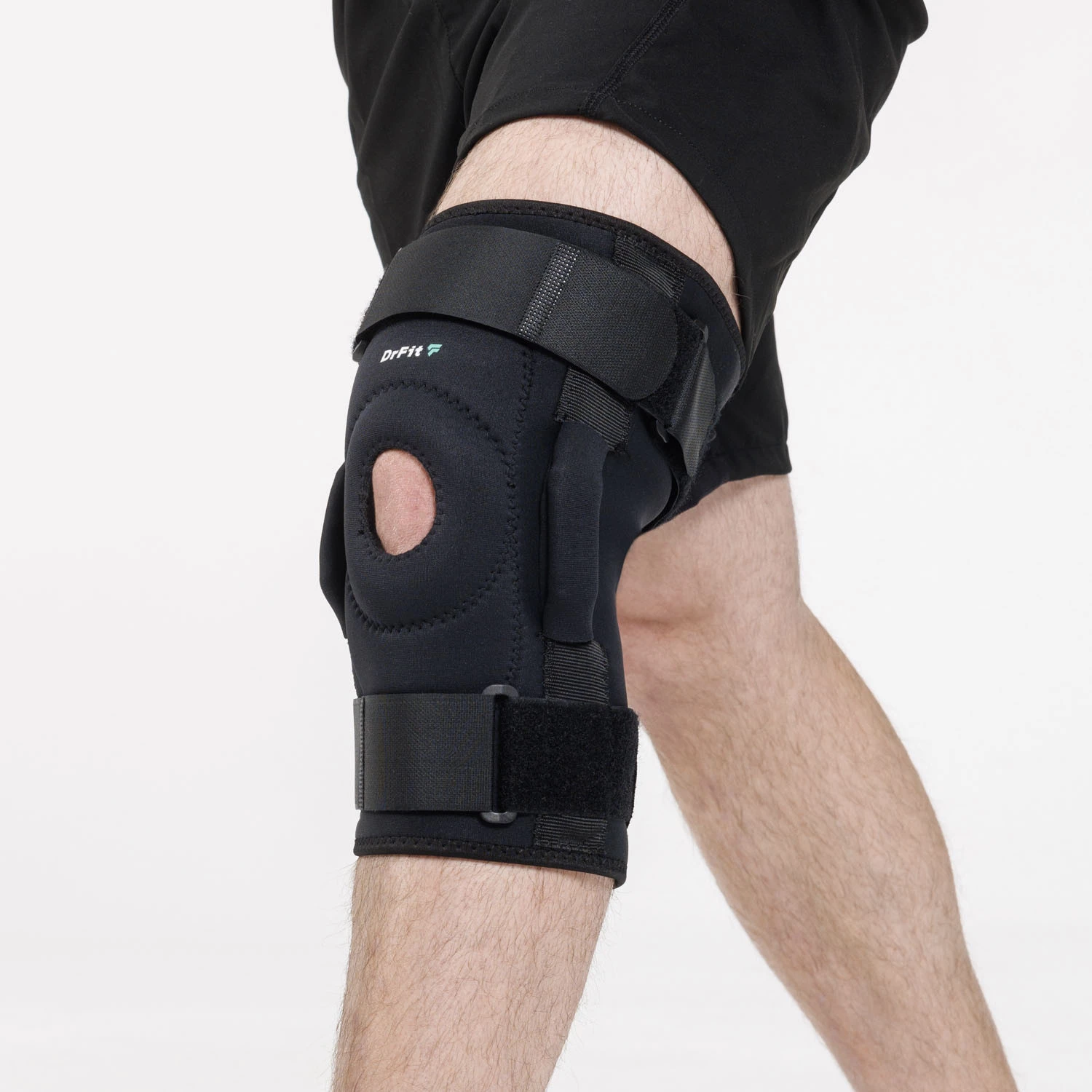 DrFit Zawiasowy stabilizator kolana z neoprenu z otworem na rzepkę ...